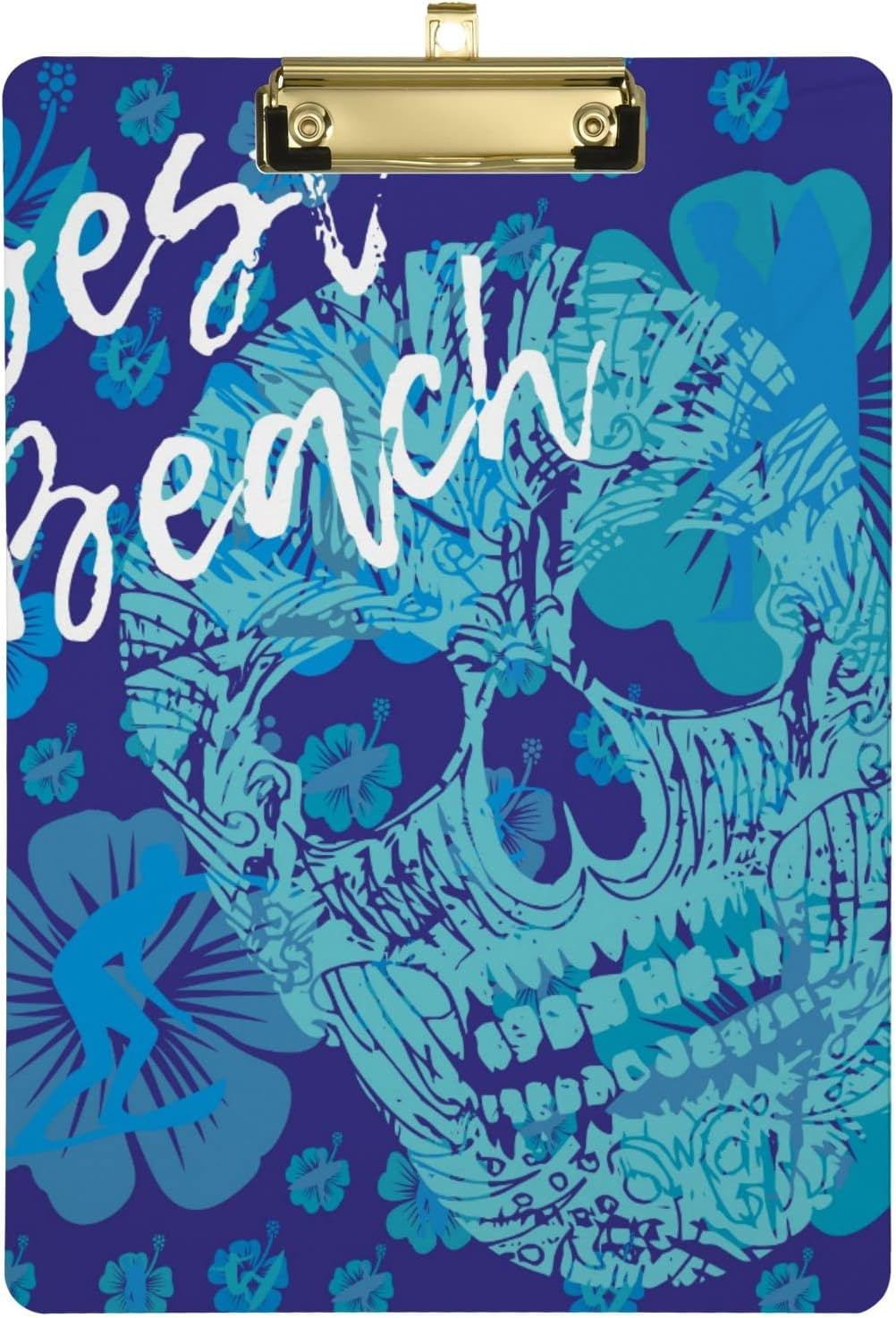 ZHANZZK Skeleton Blue Skull Clipboard Hardboard Wood Nursing Clip Board ...