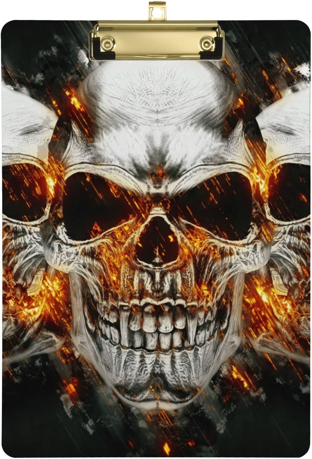 ZHANZZK Skull Skeleton Fire Grunge Clipboard Hardboard Wood Nursing ...