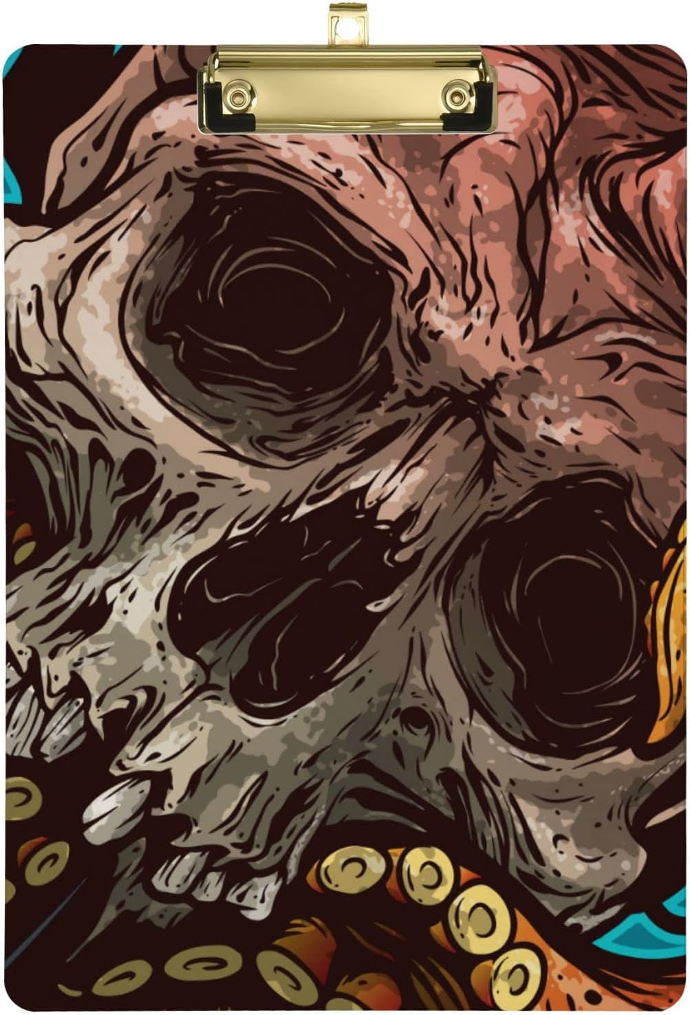 ZHANZZK Skull Skeleton Octopus Grunge Clipboard Hardboard Wood Nursing ...