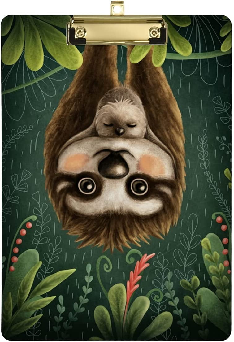 ZHANZZK Sloth Clipboard Hardboard Wood Nursing Clip Board and Pull for ...