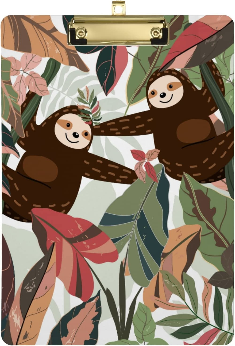 ZHANZZK Sloth Palm Leaves Clipboard Hardboard Wood Nursing Clip Board ...