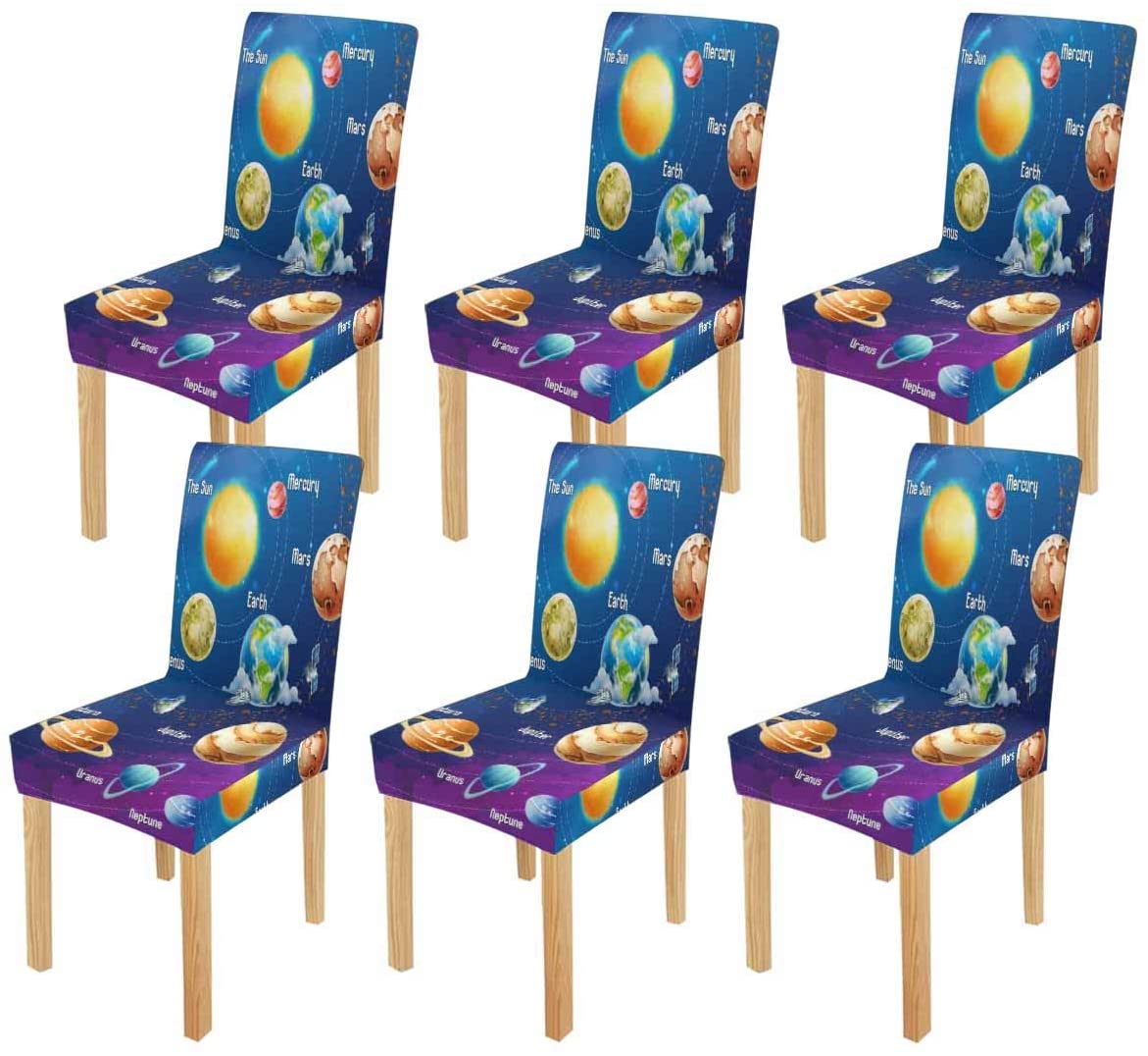 ZHANZZK Solar System of Planets Stretch Chair Cover Protector Seat ...