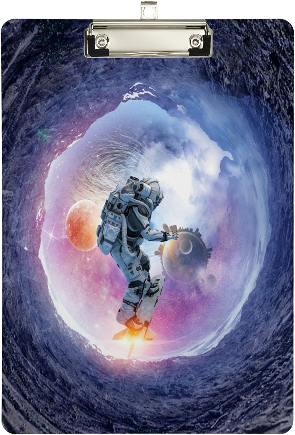 ZHANZZK Space Hole Astronaut Clipboard Hardboard Wood Nursing Clip ...