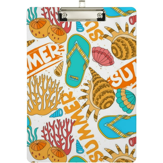 ZHANZZK Summer Shells Flip Flops Coral Clipboard Hardboard Wood Nursing ...
