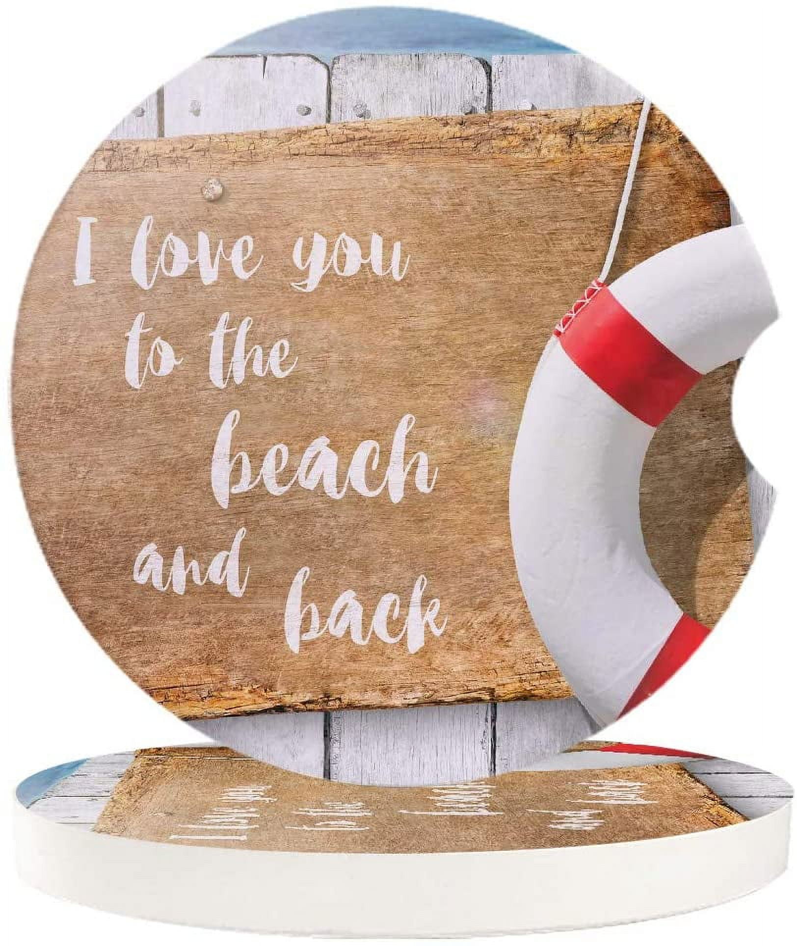 ZHANZZK Summer Themed Swimming Ring and Plank Set of 6 Car Coaster for ...