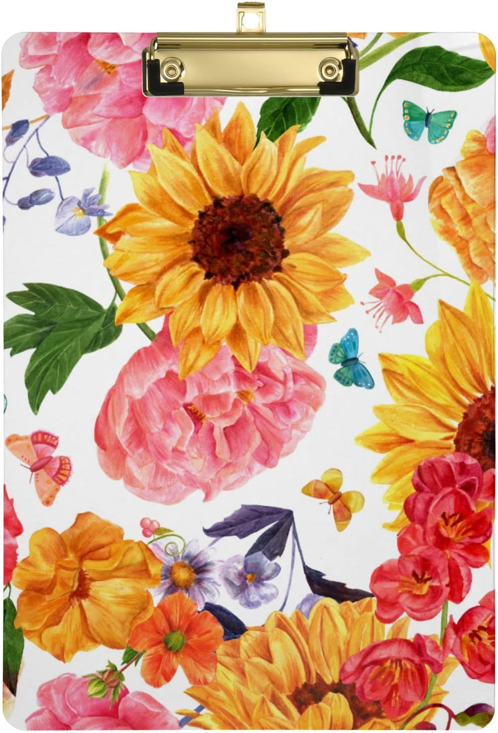 ZHANZZK Sunflowers Butterflies Clipboard Hardboard Wood Nursing Clip ...