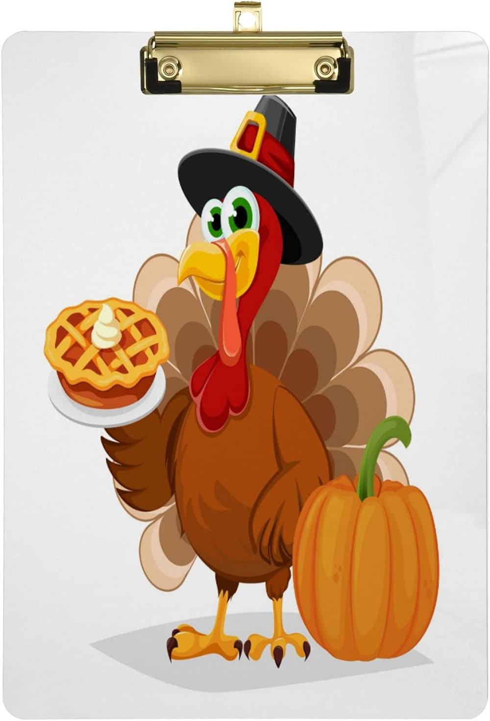 ZHANZZK Thanksgiving Funny Turkey Pumpkin Pie Pilgrim Hat Clipboard ...