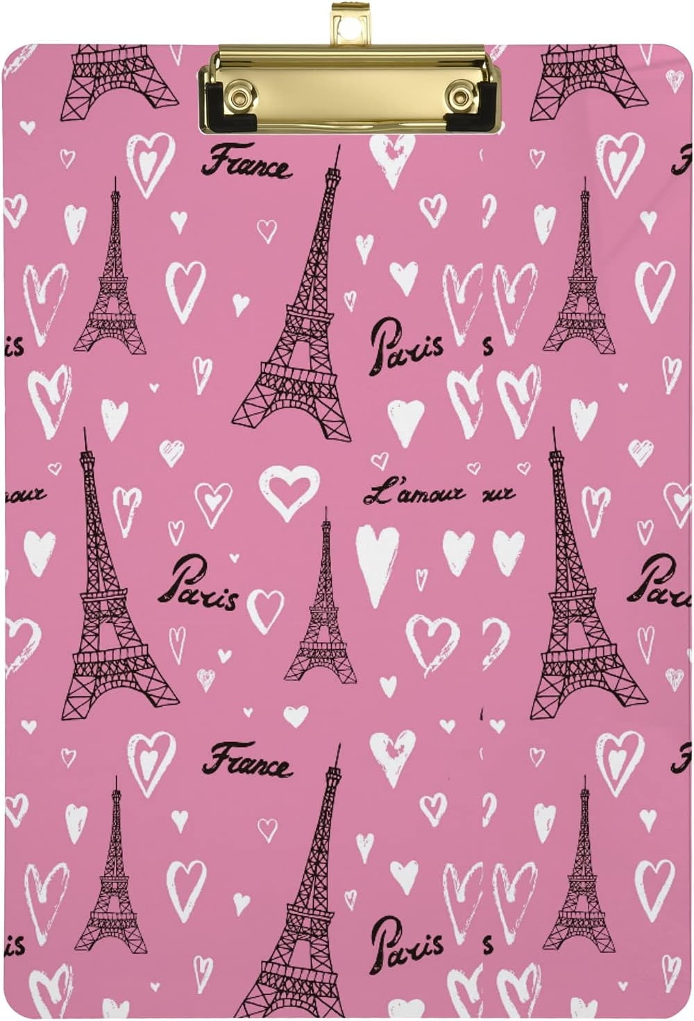 ZHANZZK Travel Paris Eiffel Tower Clipboard Hardboard Wood Nursing Clip ...