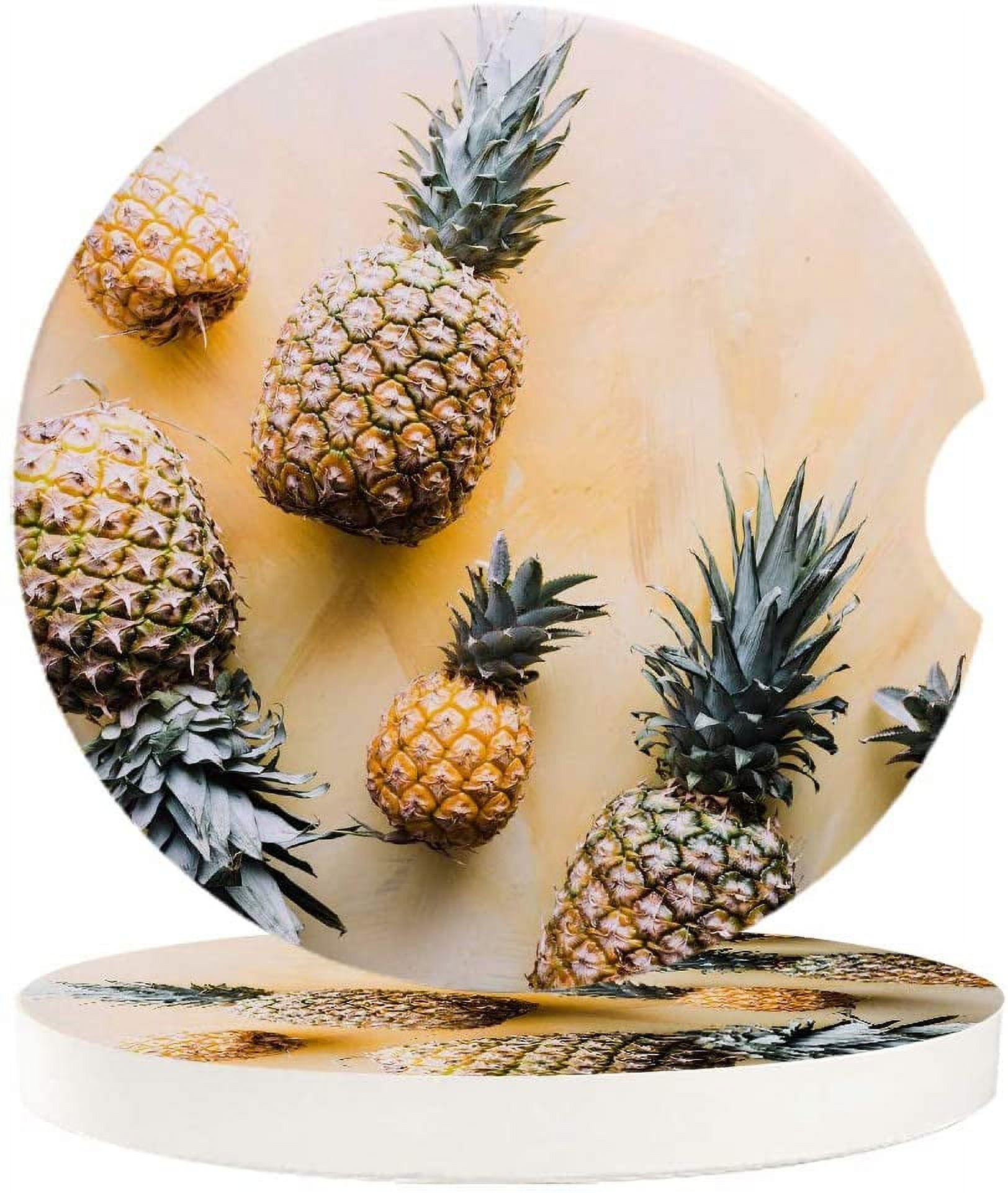 ZHANZZK Tropical Pineapple Summer Fruits Set of 6 Car Coaster for ...