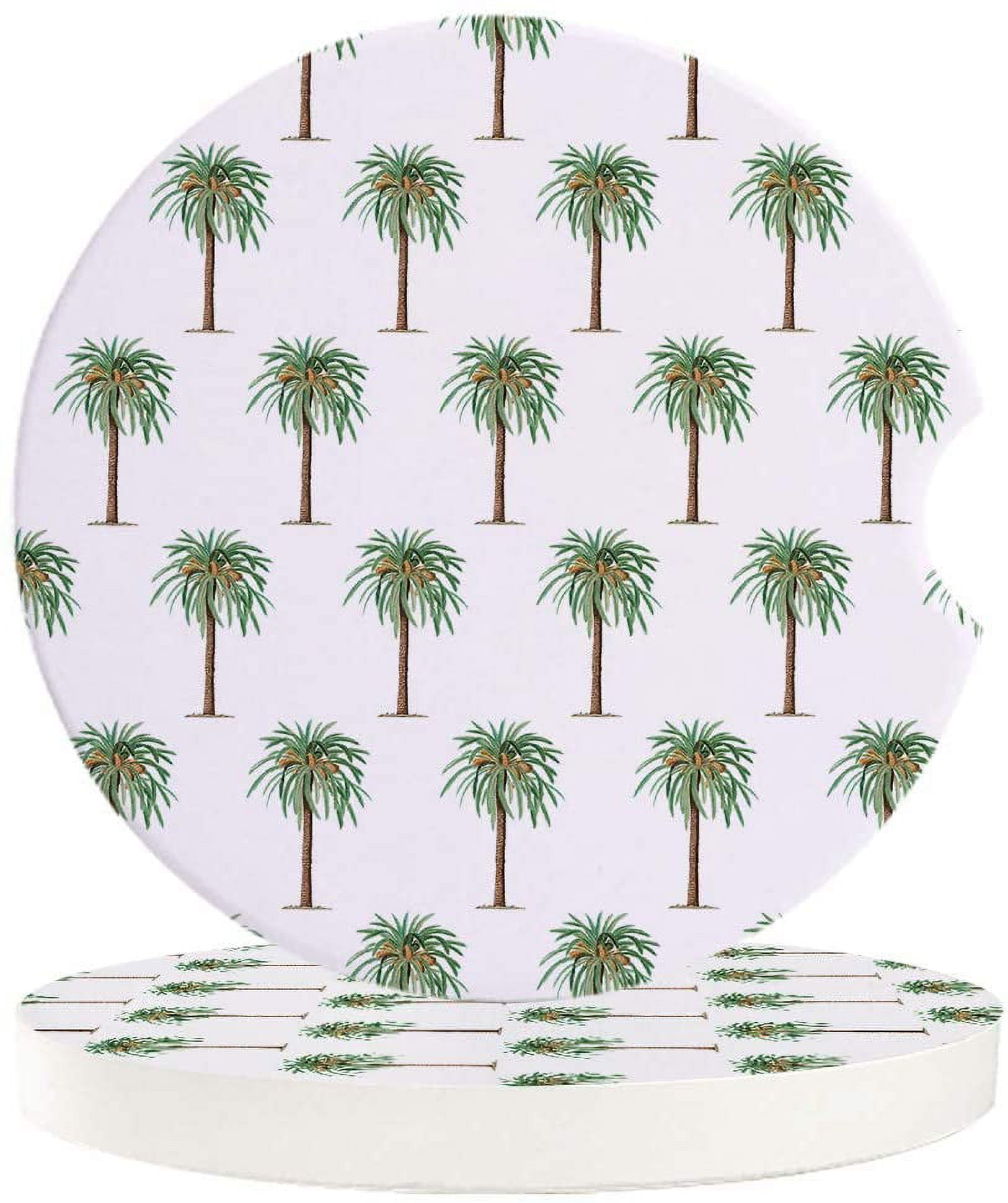 ZHANZZK Tropical Plant Palm Tree Coconut Tree Set of 6 Car Coaster for ...
