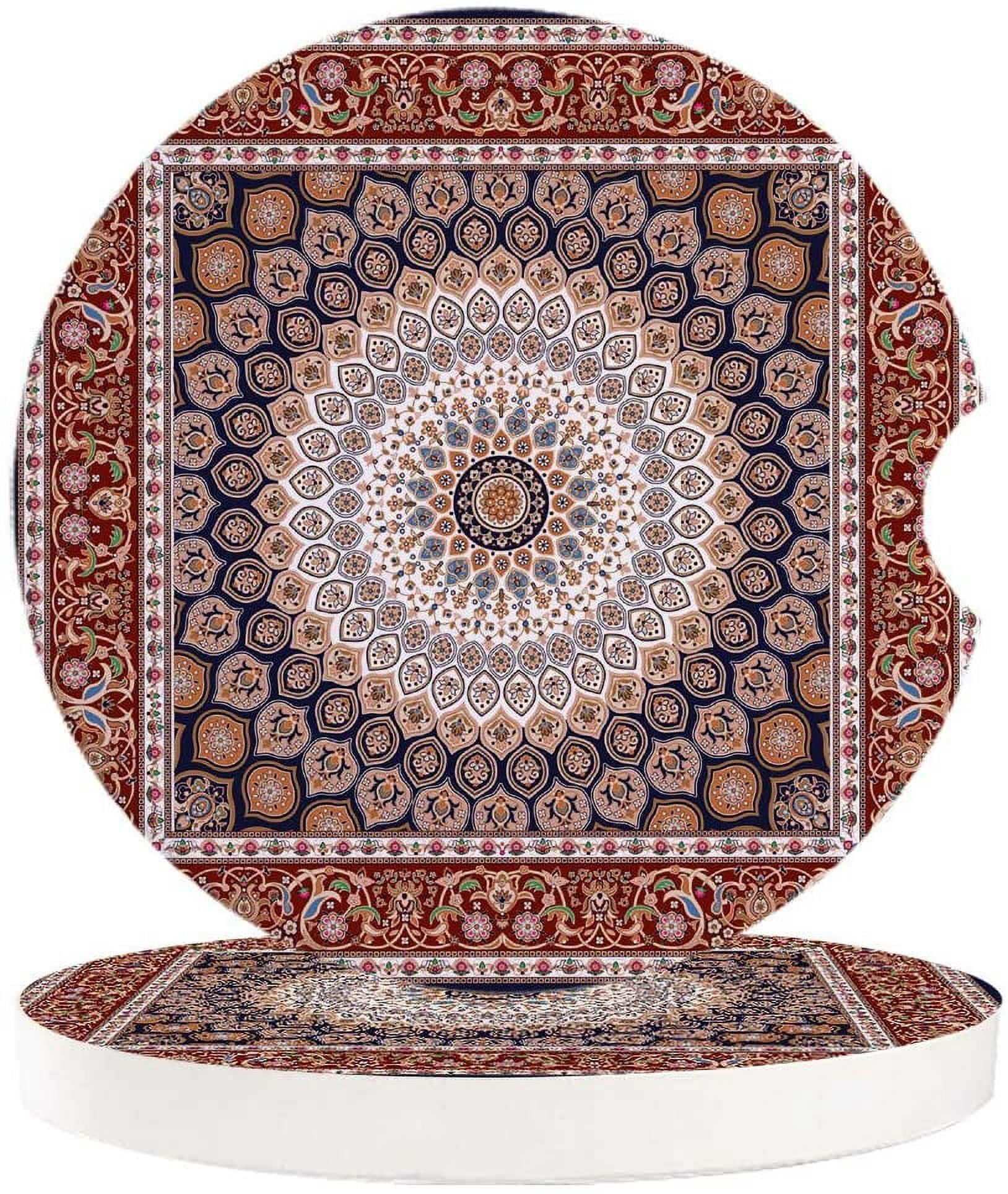 ZHANZZK Turkish Red Carpet Pattern Set of 6 Car Coaster for Drinks ...
