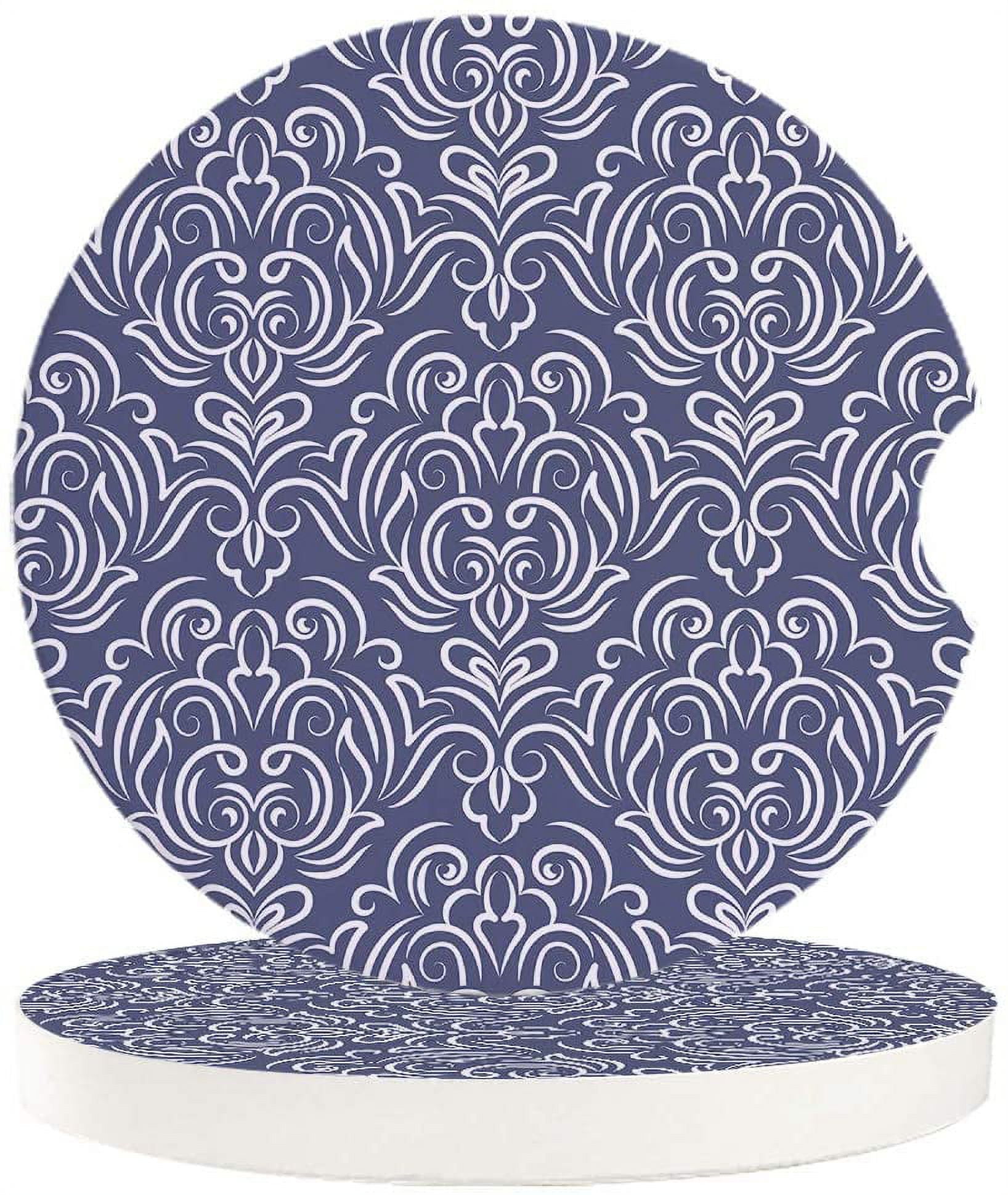 ZHANZZK Vintage Classical Pattern Set of 6 Car Coaster for Drinks ...