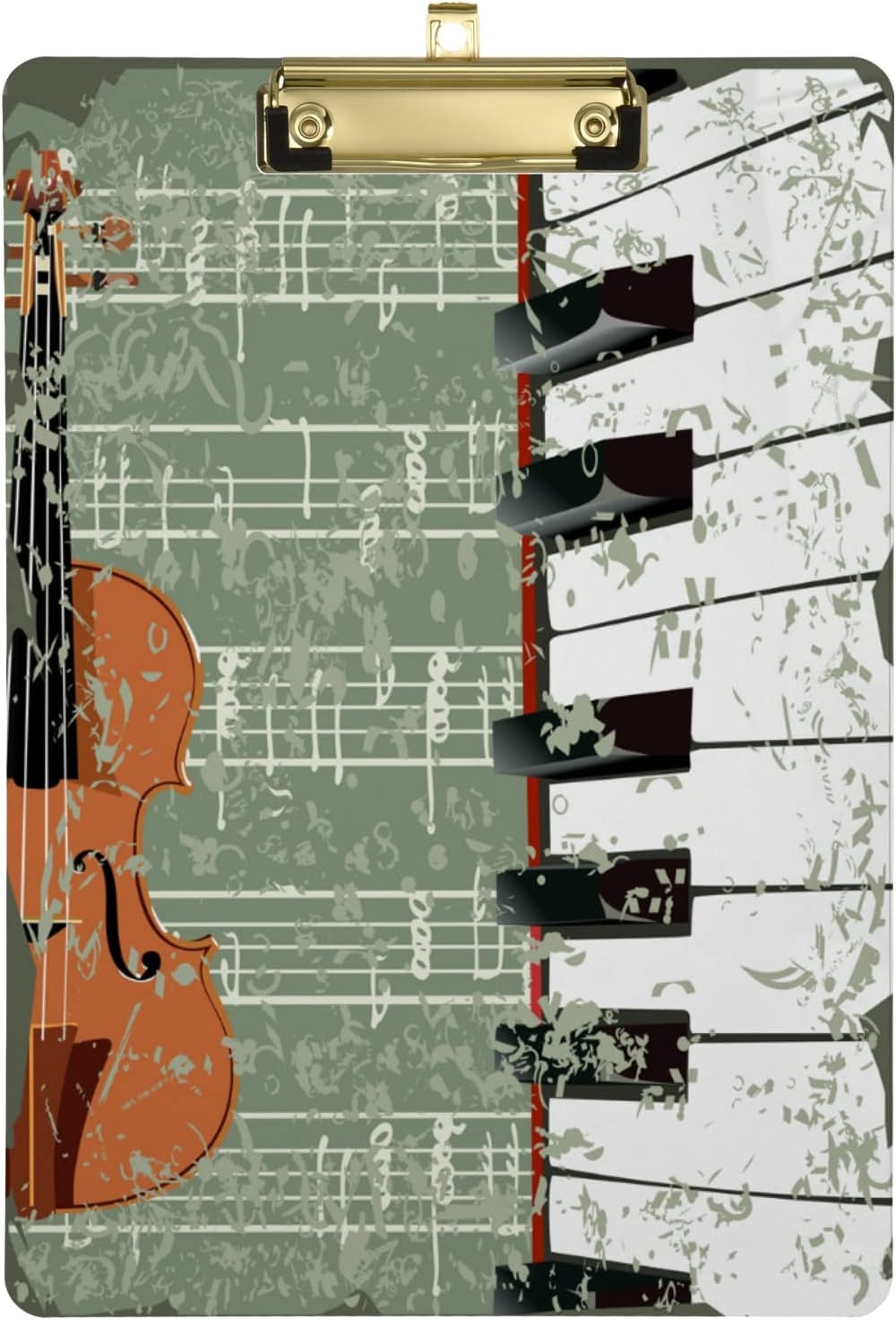 ZHANZZK Vintage Style Violin Music Notes Piano Clipboard Hardboard Wood ...