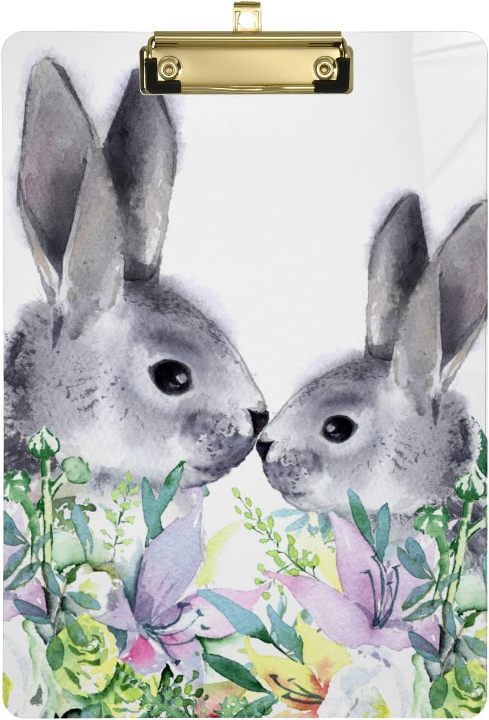 ZHANZZK Watercolor Easter Rabbits Spring Clipboard Hardboard Wood ...