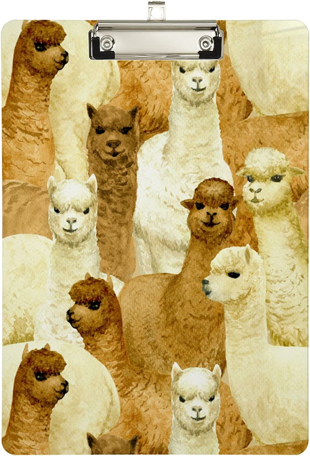 ZHANZZK Watercolor Lifelike Llama Alpacas Clipboard Hardboard Wood ...