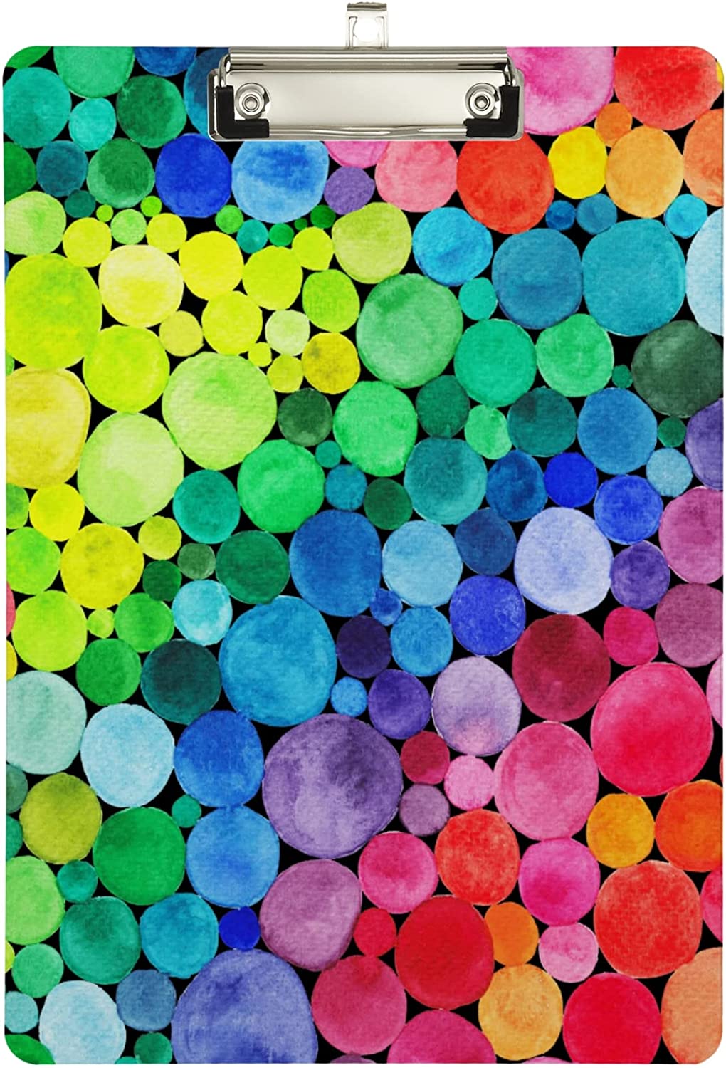 ZHANZZK Watercolor Rainbow Circle Clipboard Hardboard Wood Nursing Clip ...