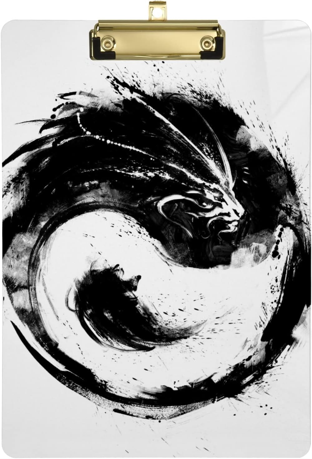 ZHANZZK Yin Yang Dragon Clipboard Hardboard Wood Nursing Clip Board and ...