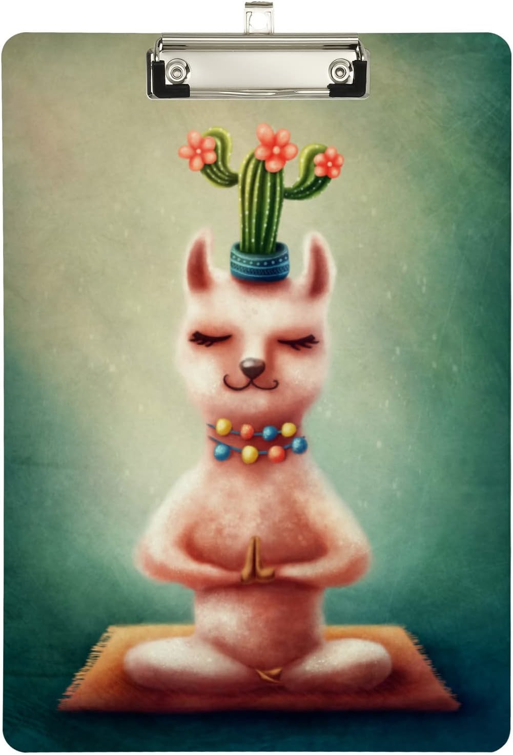 ZHANZZK Yoga Llama Alpaca Cactus Clipboard Hardboard Wood Nursing Clip ...
