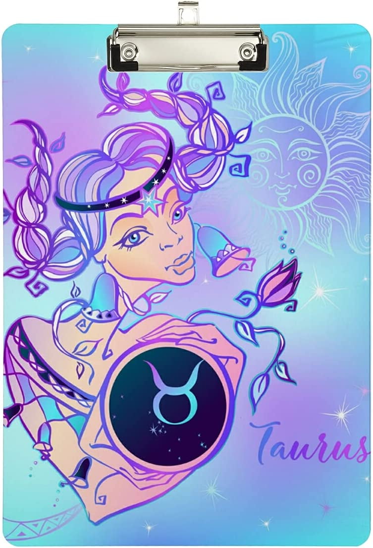 ZHANZZK Zodiac Taurus Clipboard Hardboard Wood Nursing Clip Board and ...