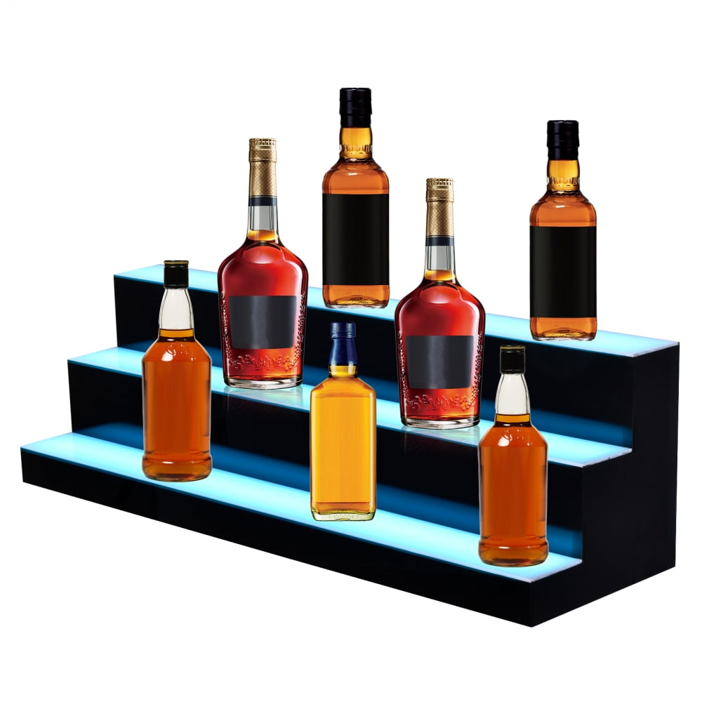ZHAO 23.6IN Bottle Display Shelf, 3 Step Liquor Bottle Display Shelf ...