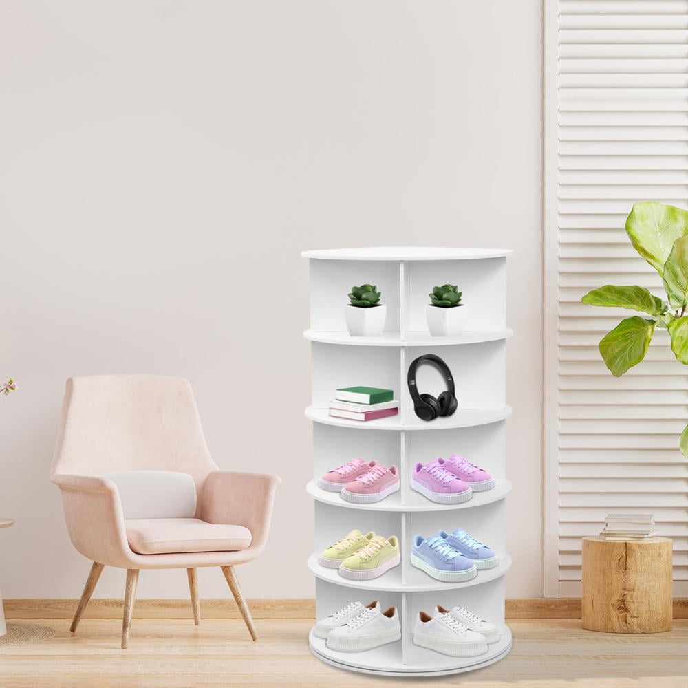 ZHAO 5-Tiers Shoe Rack, 360-Degree Corner Shelf Stand for Shoe, 20 ...
