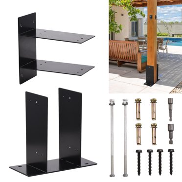 Garvee 4Pcs 4x4" Post Base, Heavy-Duty Post Bracket for Concrete & Wood ...