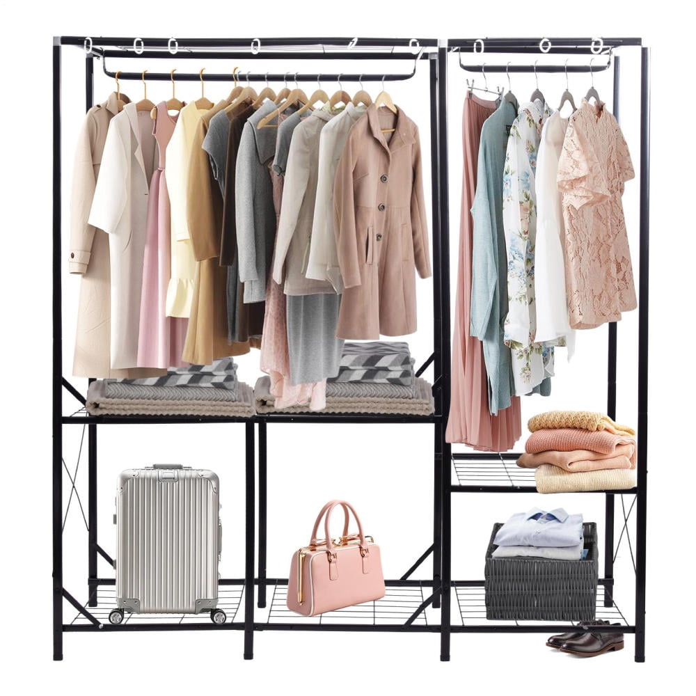 ZHAO Foldable Wardrobe Closet Freestanding Clothes Storage Rack Clothes ...
