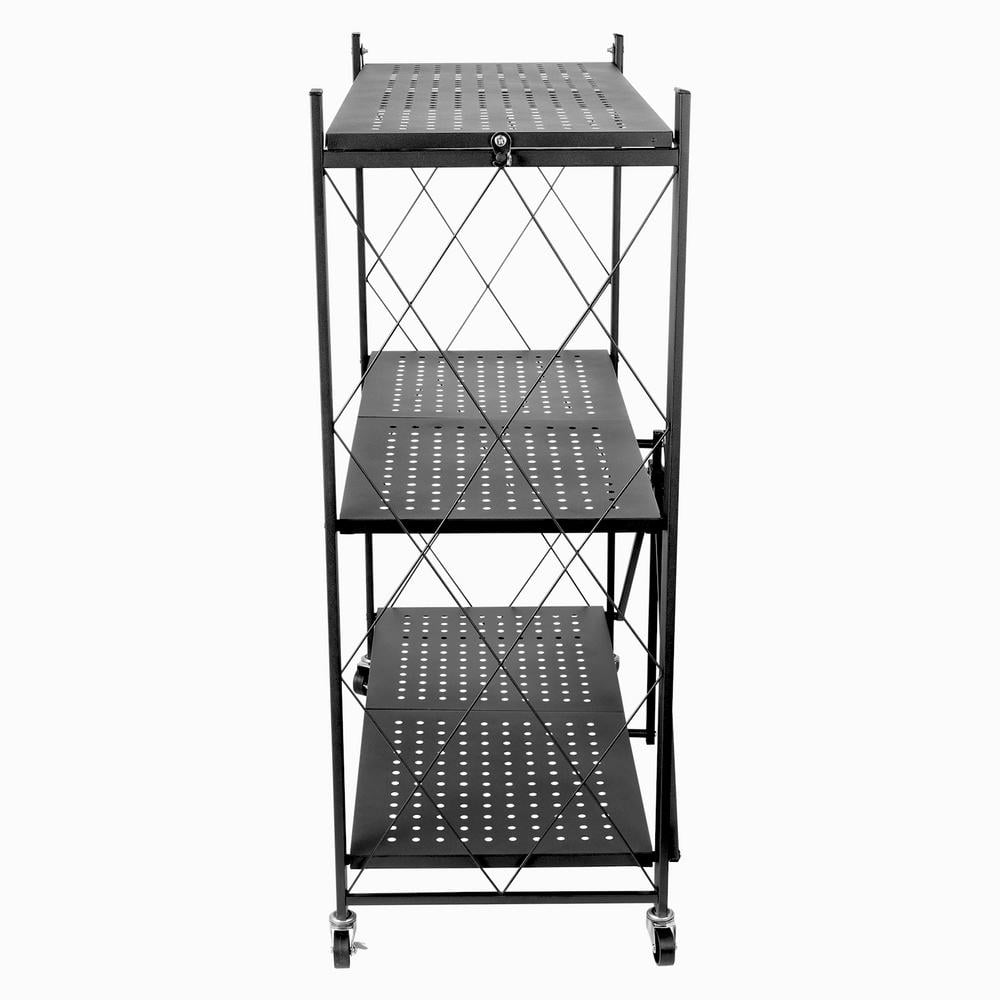 ZHAO Folding Storage Shelves Heavy Duty 3 Tier Foldable Shelves ...