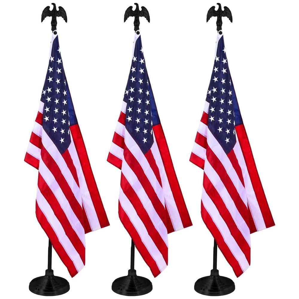 ZHAO Indoor Flag Pole with Base Telescoping Aluminum Pole with Base ...