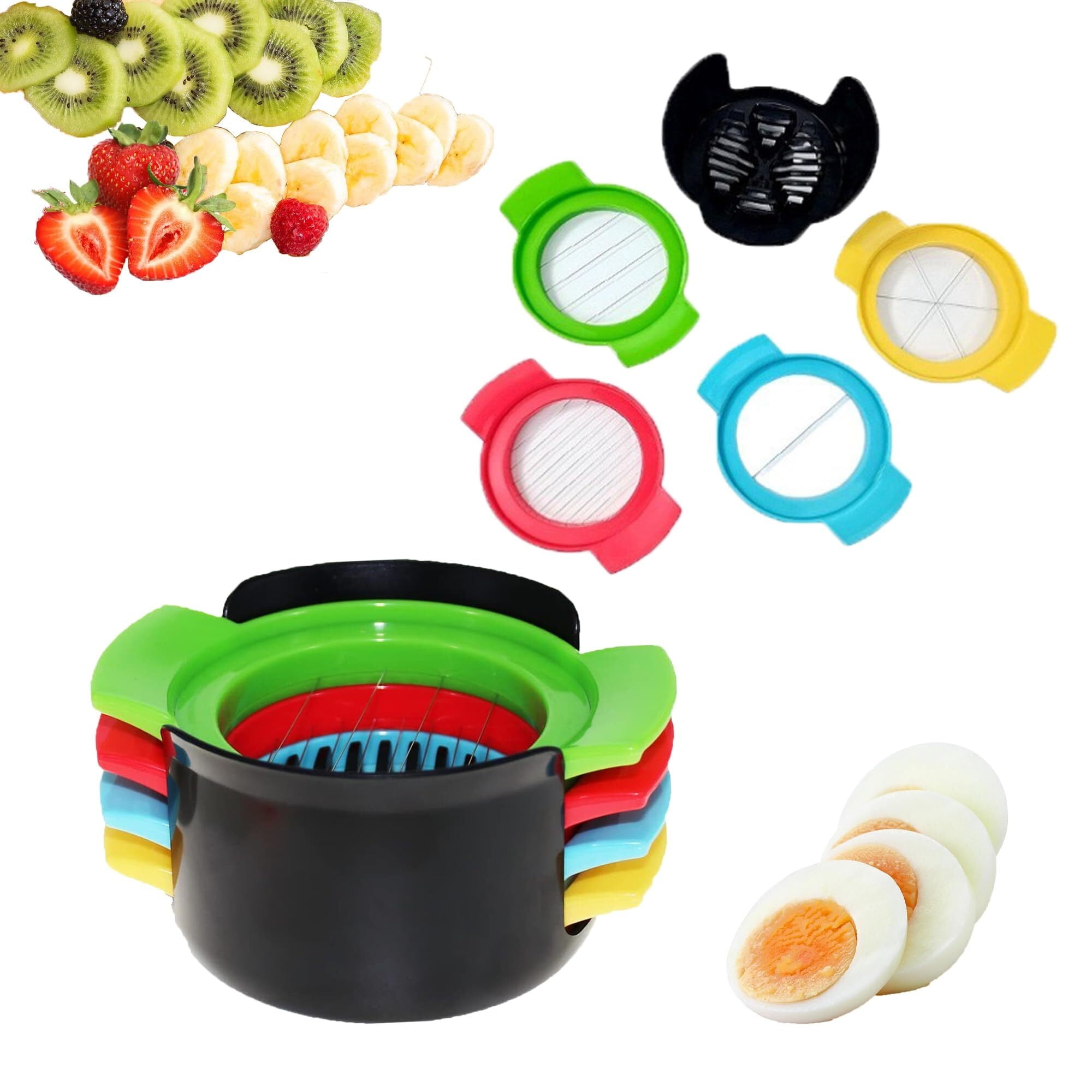 ZHAO Set of 2 4-in-1 Egg Slicers for Poached Eggs, Bananas, Avocados ...