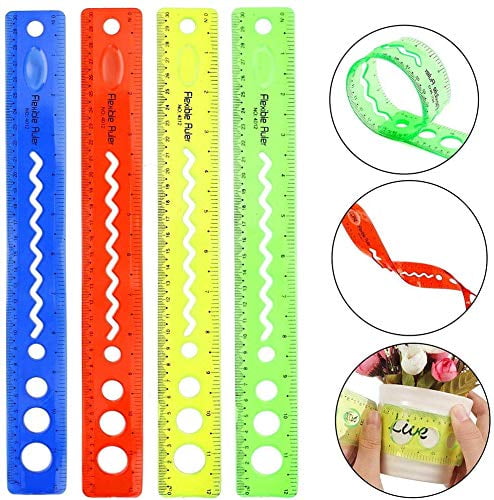 ZHAOJ005 (4 Pack) Bendable Rulers for Kids & Adults: 12-Inch Soft ...