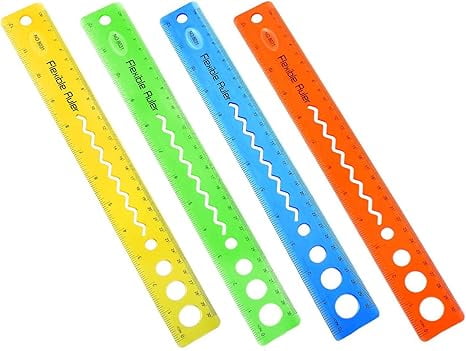 ZHAOJ005 (4Pcs) Bendable Rulers for Kids & Adults: 12-Inch Soft Plastic ...