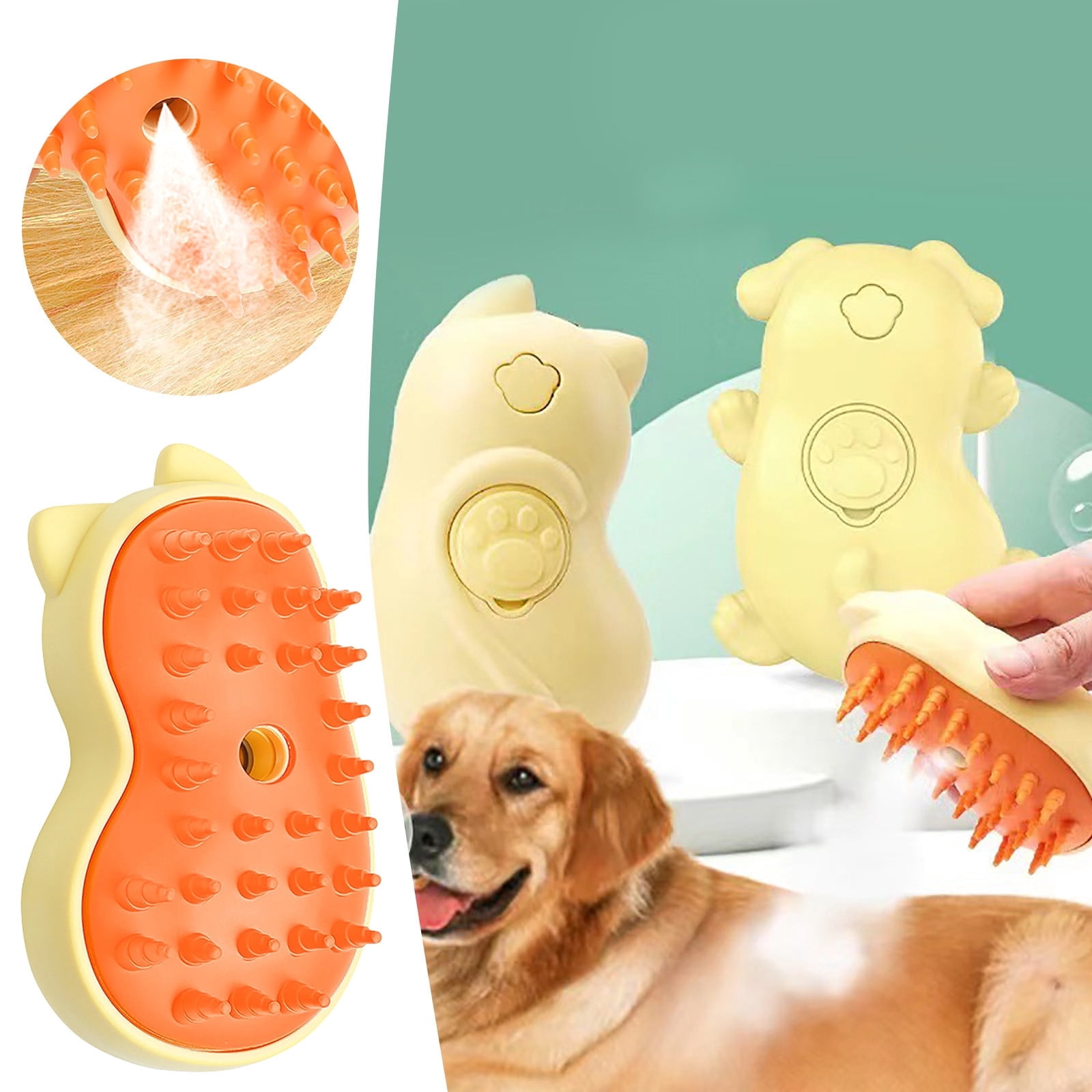 ZHAOJIN Cat Steam Brush, 3 In 1 Self-Cleaning Steam Cat Brush For ...