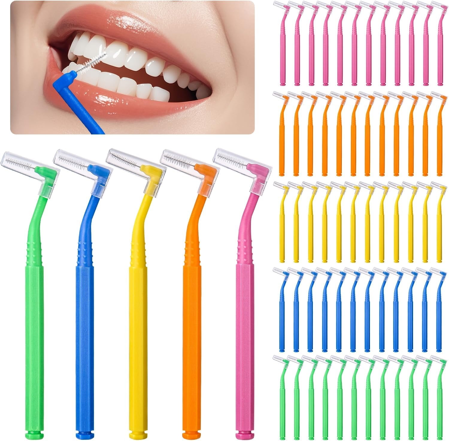 ZHAOJIN Pack Of 60 Interdental Brushes, Interdental Brushes For Interdental Spaces And Gums, 0. ...