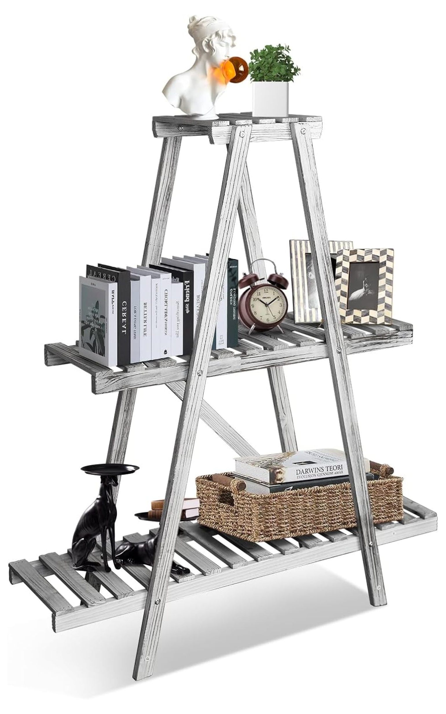 Zhaotong 3 Tier Ladder Shelf Plant Shelf Ladder Shelves Ladder