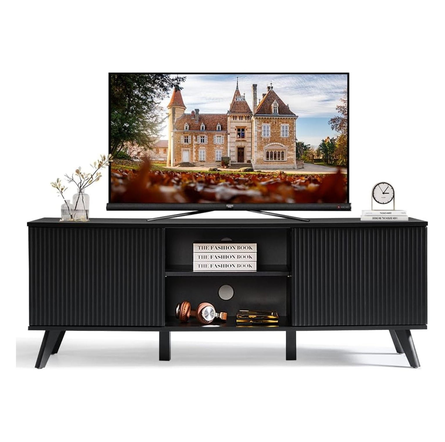 ZHAOTONG -Century Modern TV Stand for 65 Inch TV, Entertainment Center ...