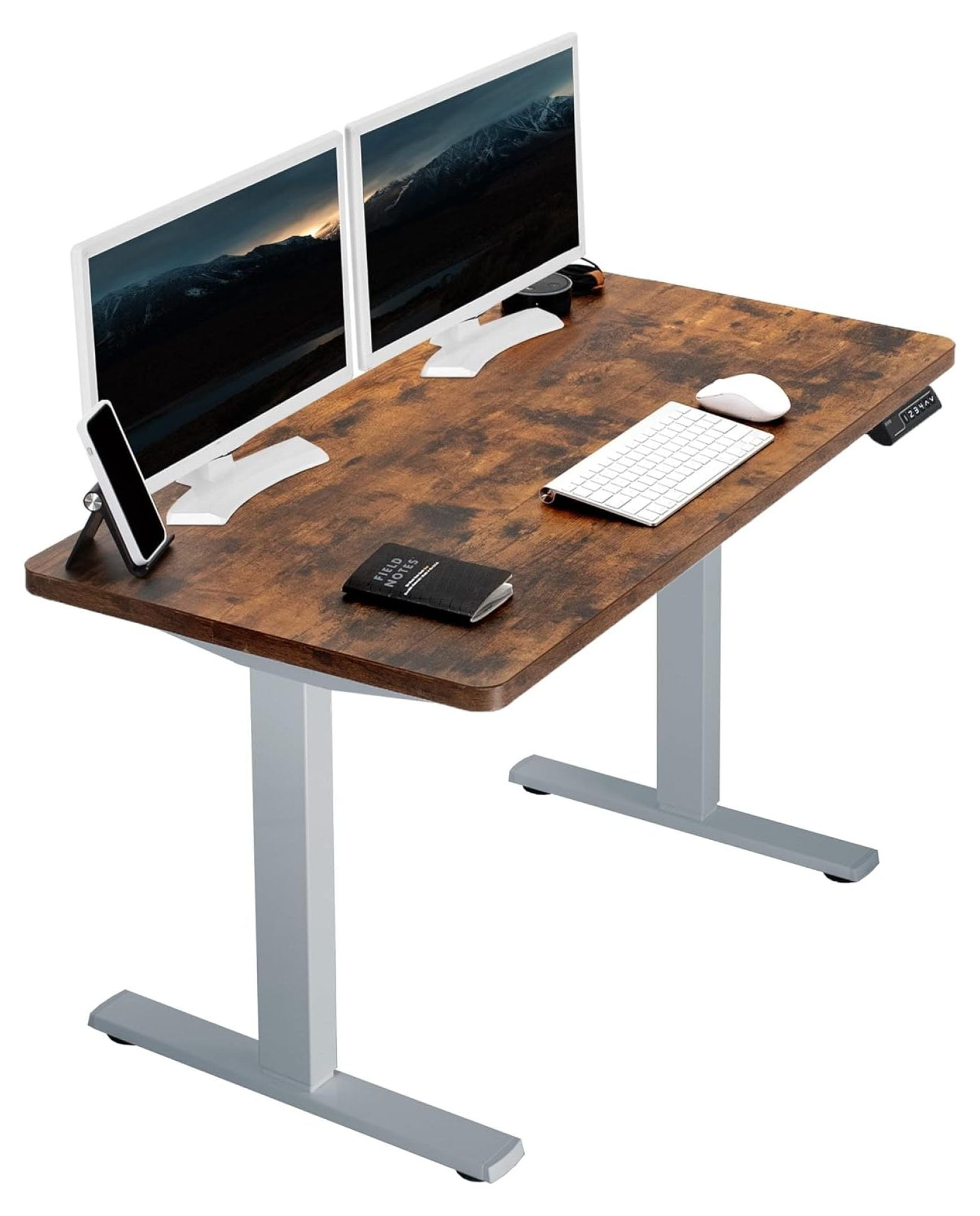 ZHAOTONG Electric Height Adjustable 43 x 24 inch Memory Stand Up Desk ...