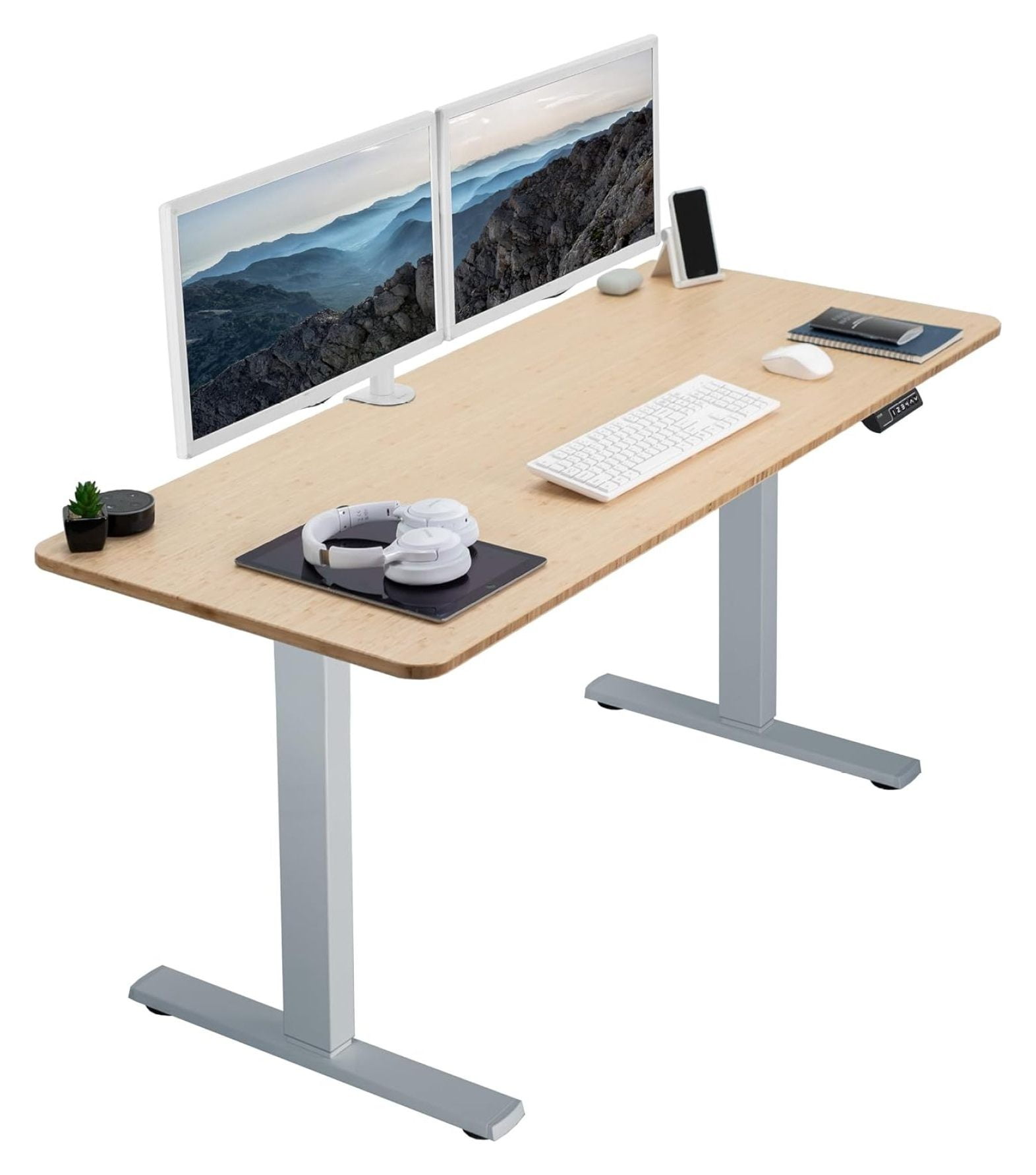 ZHAOTONG Electric Height Adjustable 60 x 24 inch Memory Stand Up Desk ...