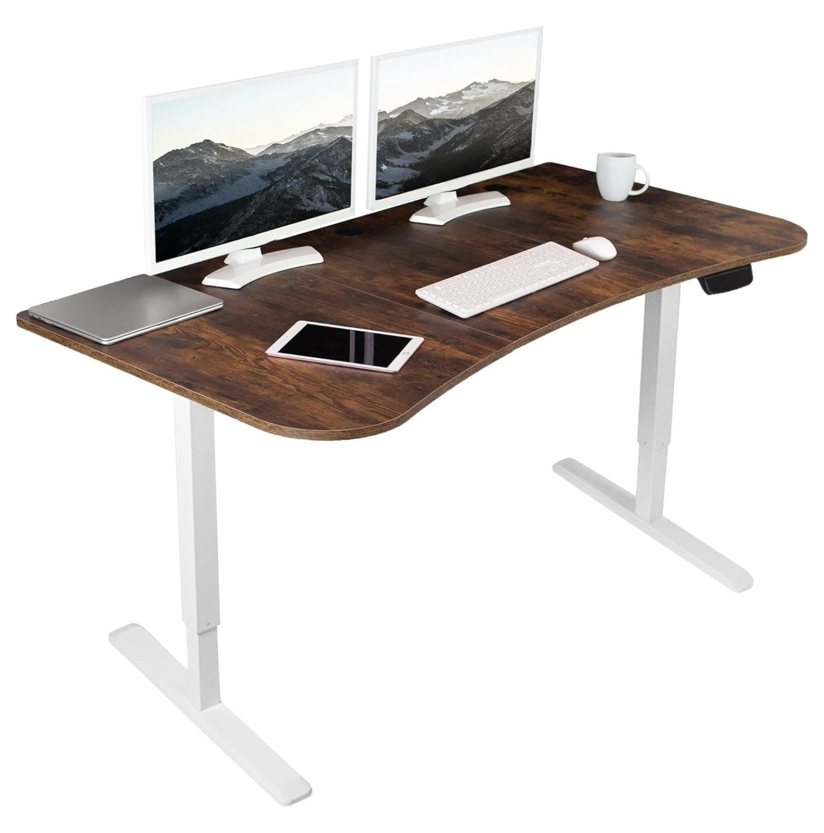 ZHAOTONG Electric Height Adjustable 63 x 32 inch Memory Stand Up Desk ...