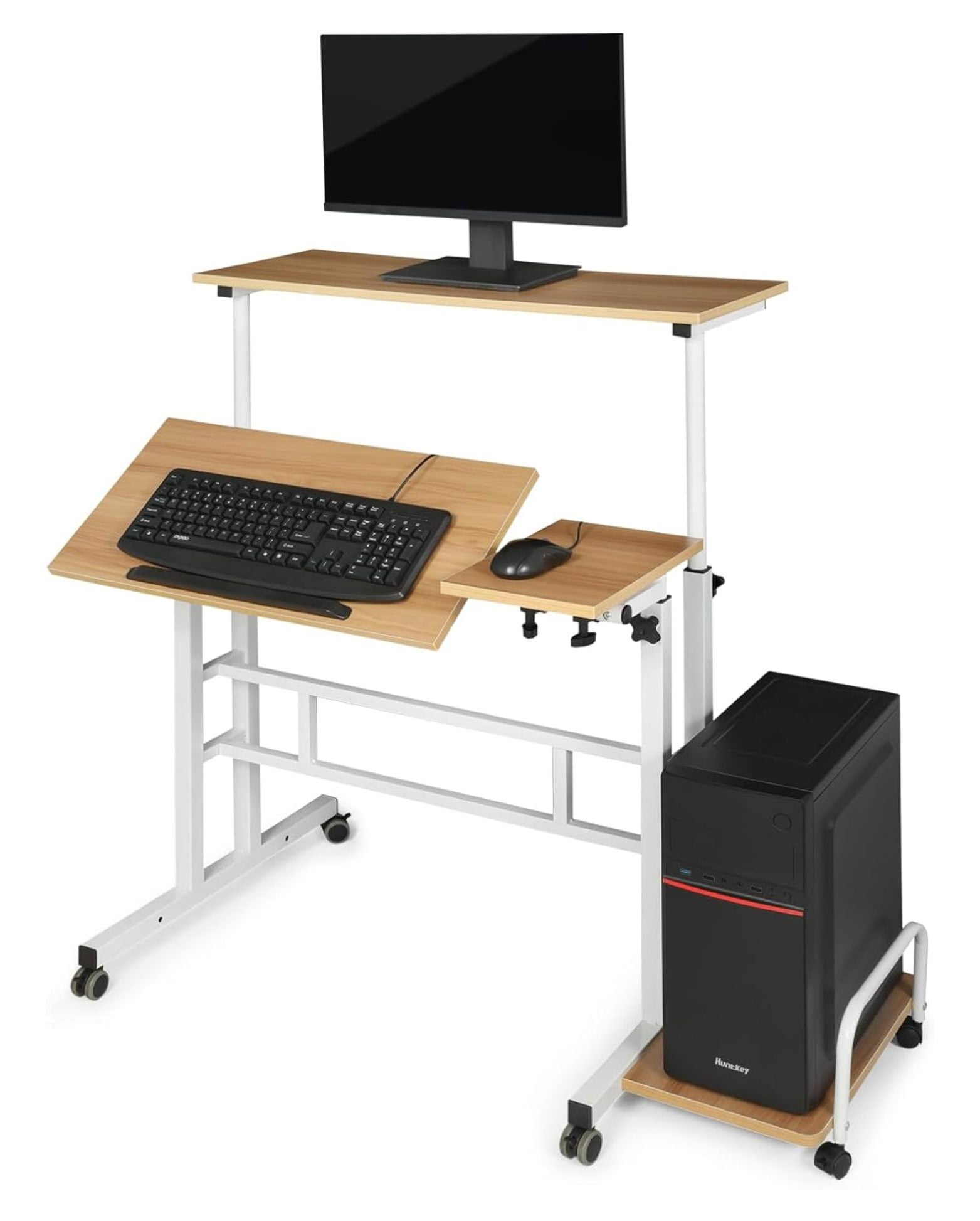 ZHAOTONG Mobile Standing Desk Adjustable Height Rolling Office Desk ...