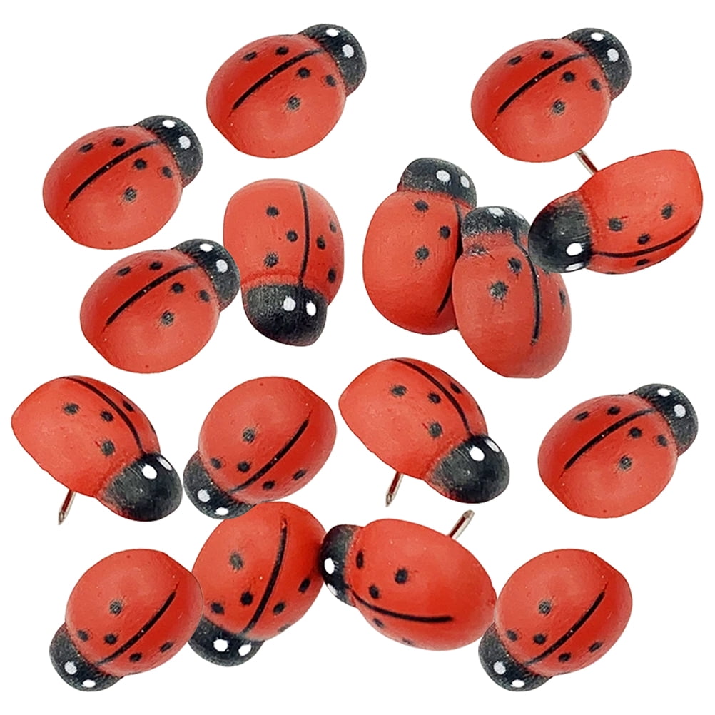 ZHAOYIQ 100 Ladybug Push Pins for Whiteboard and Corkboard Decoration ...