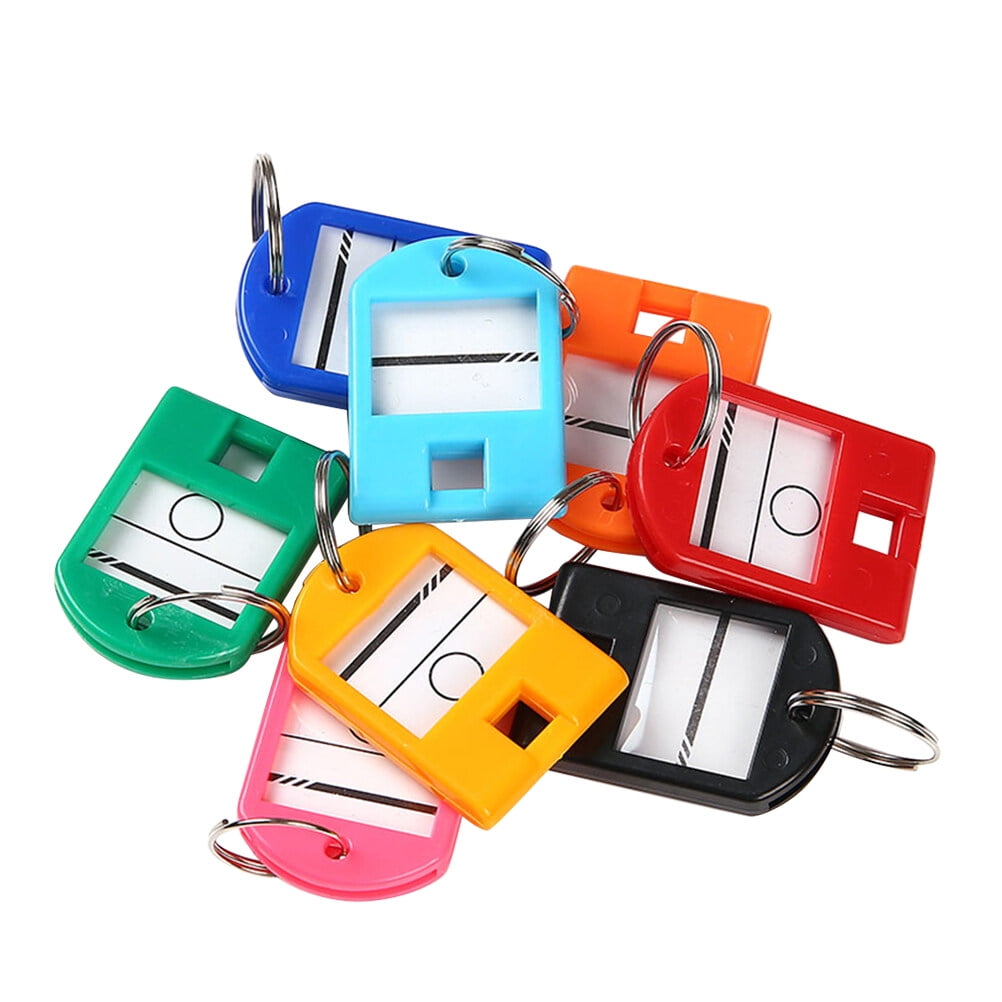 ZHAOYIQ 50 Pack Plastic Key Tags with Ring & Label Window - Random ...