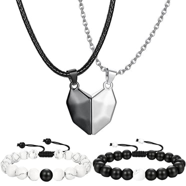 Odeerbi Matching Magnetic Heart Necklace for Couples Two Souls One ...