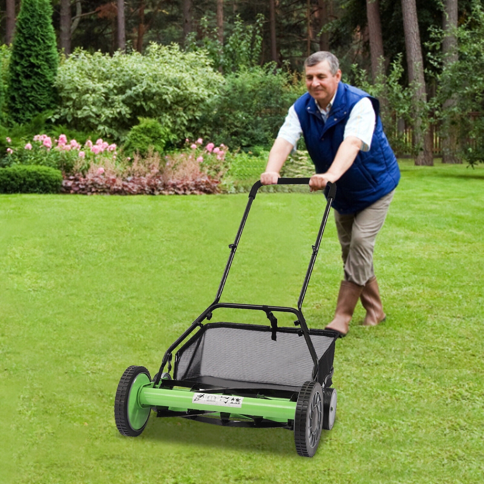 ZHDNBHNOS 20" 5-Blade Manual Lawn Mower with Grass Catcher - Walmart.com