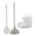 ZHENFA Clearance 2 in 4 Toilet Plunger and Brush Set,Blacktoilet ...