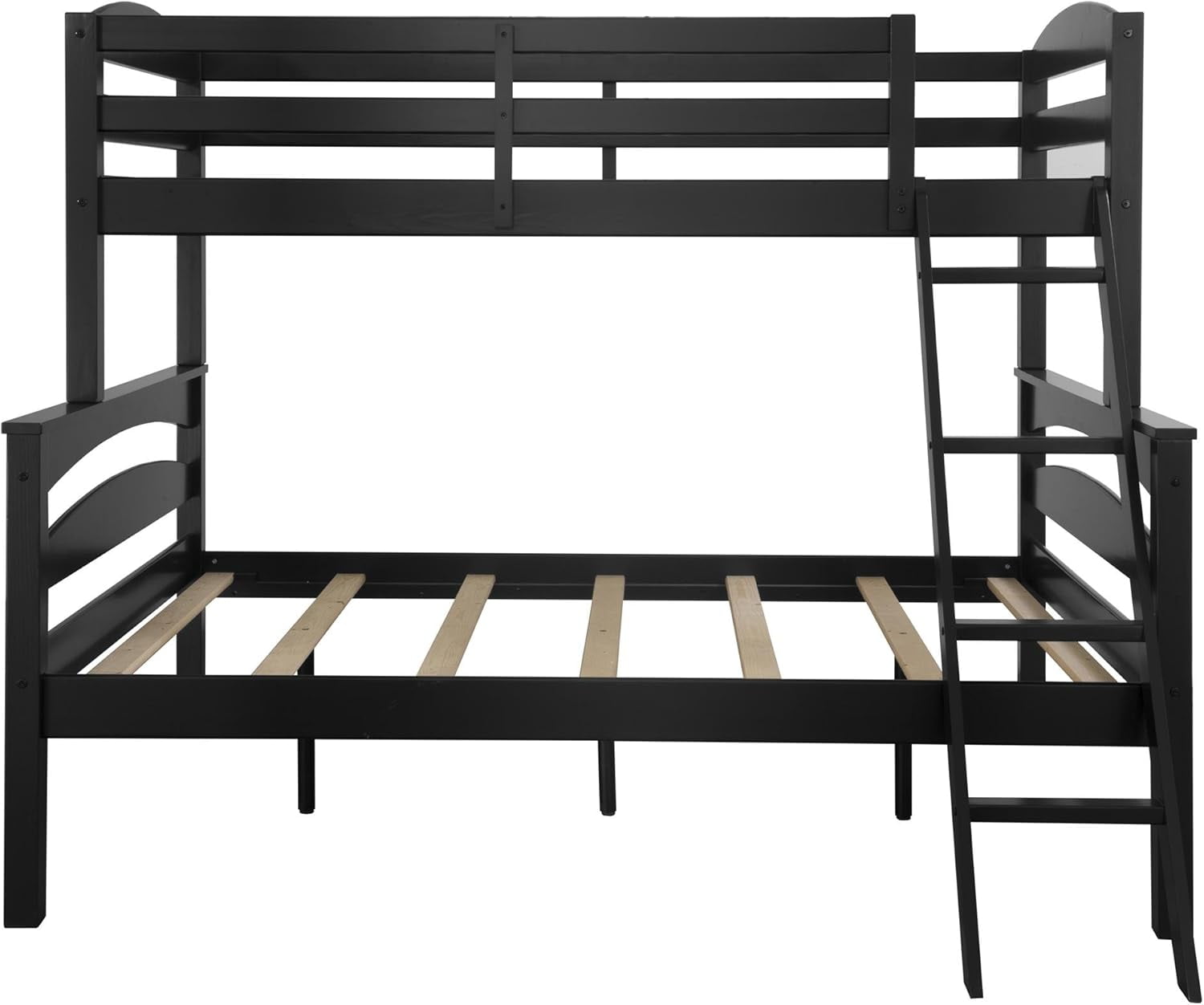ZHENFENG Brady Wood Bunk Bed Frame, Twin Over Full, Black - Walmart.com