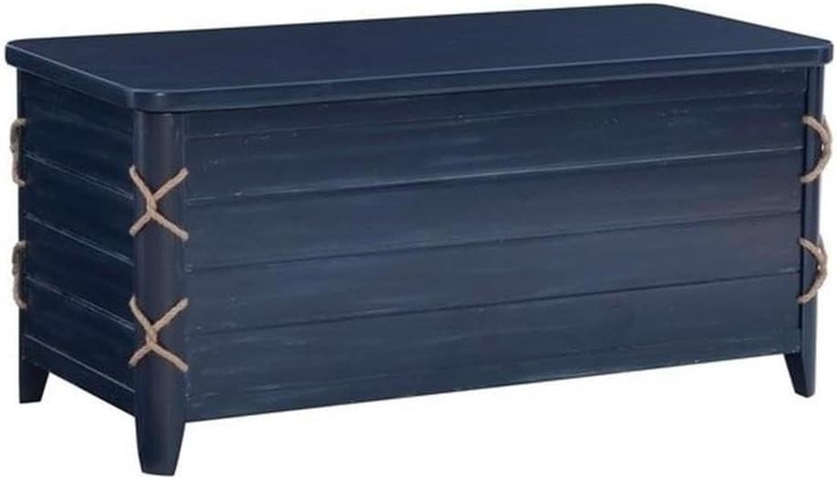 ZHENFENG Zana Wood Rope Cedar Lined Storage Chest in Blue - Walmart.com