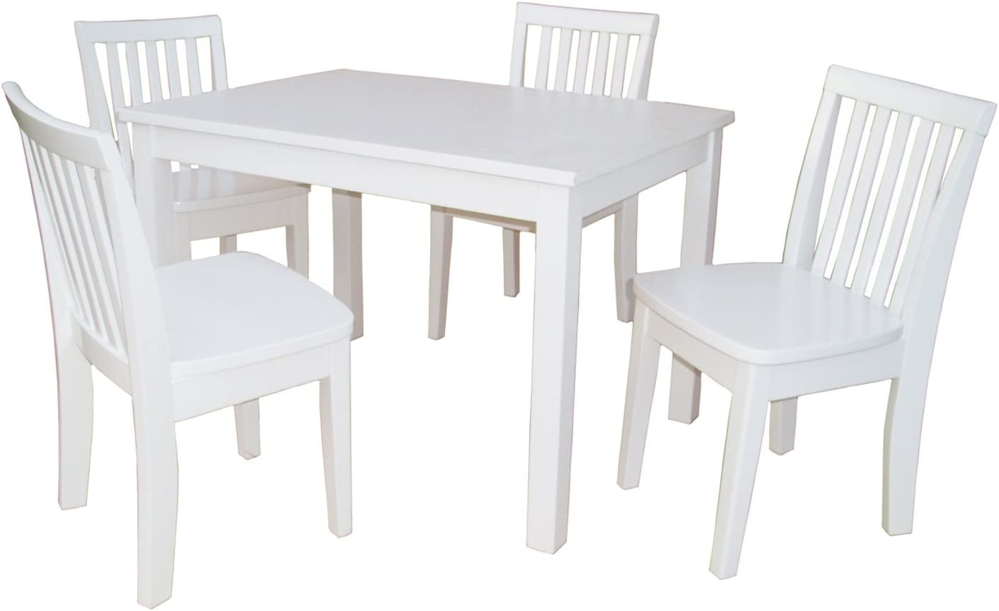 ZHENGXIAO 5-Piece Juvenile Dining Set - Table with 4 Mission Chairs, Durable Solid Wood ...