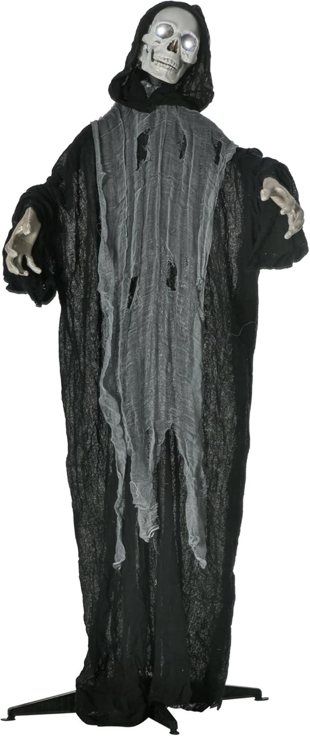 ZHENGXIAO 60" Life Size Outdoor Halloween Decorations Animated Grim Reaper with Sound and Motion ...