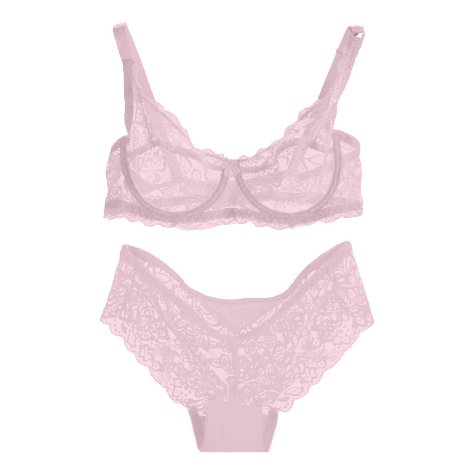 ZHENHONG Briefs for Women Underwire Lace Bras Pu Sh Up Bra and Sexy ...